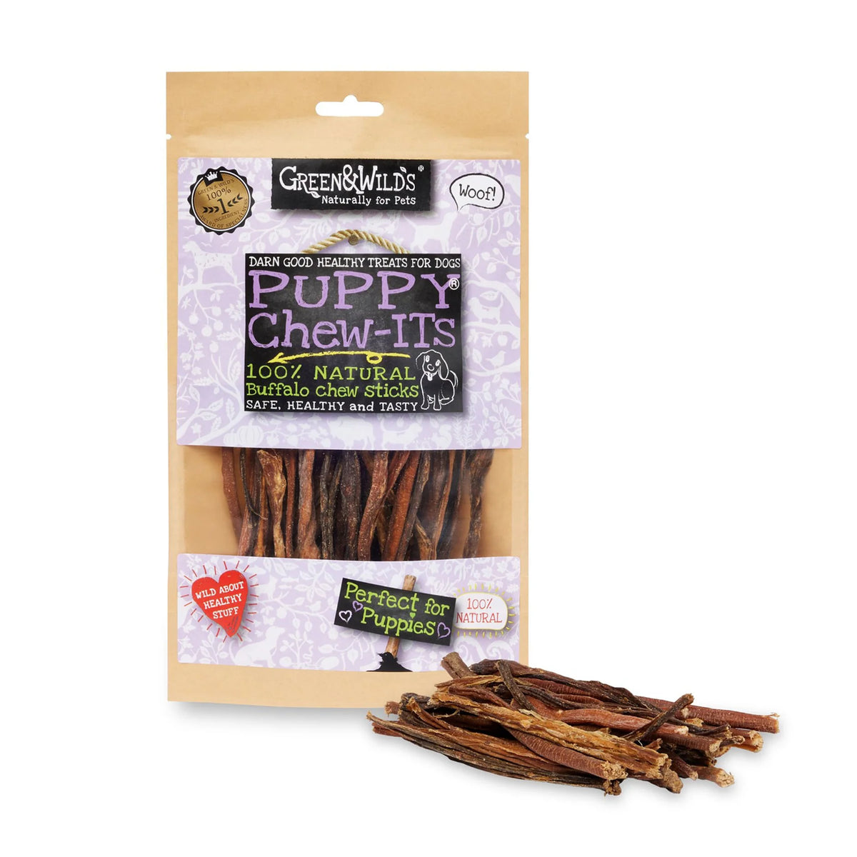 Green & Wilds Puppy Chew-Its Buffalo Sticks – DOGHOUSE
