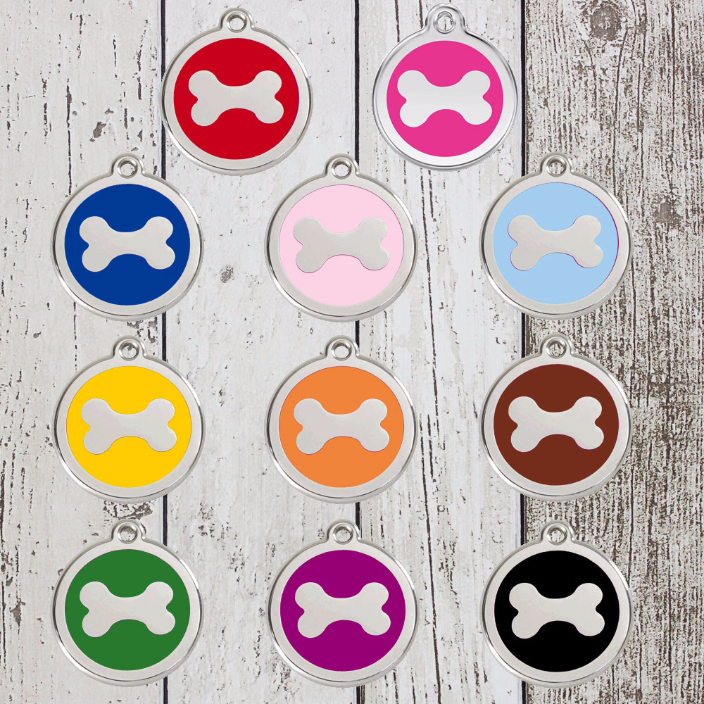Bone ID Tag | Collar Tags for Dogs | Free Engraving and Free Delivery ...