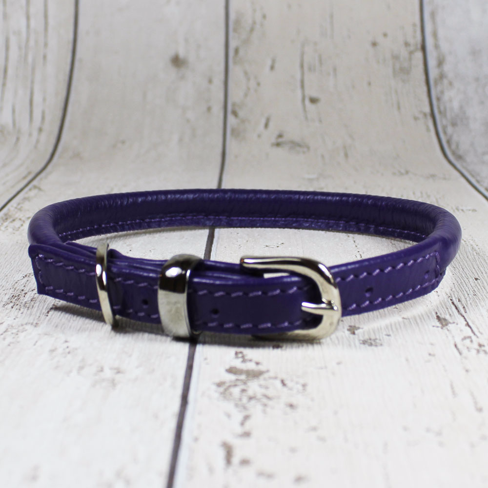 Rolled Purple Leather Dog Collar | Stylish Dog Accessories | Dogs ...